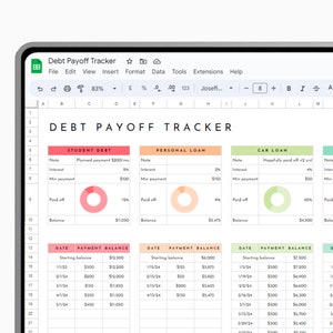 Debt Payoff Tracker Excel Google Sheets Debt Spreadsheet Debt Payment Tracker - Etsy