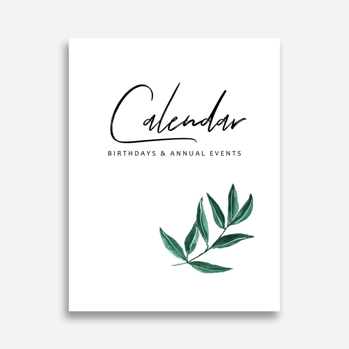 Perpetual Birthday Calendar Printable Wedding Guest Book | Etsy