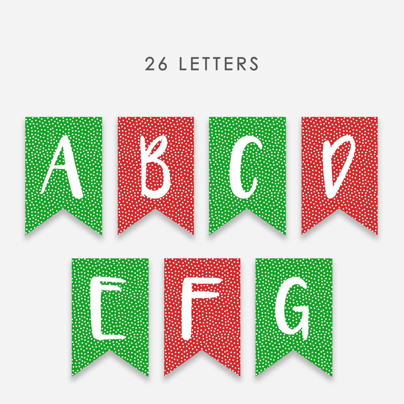 Printable Christmas Banner Alphabet A-Z Christmas Banner | Etsy