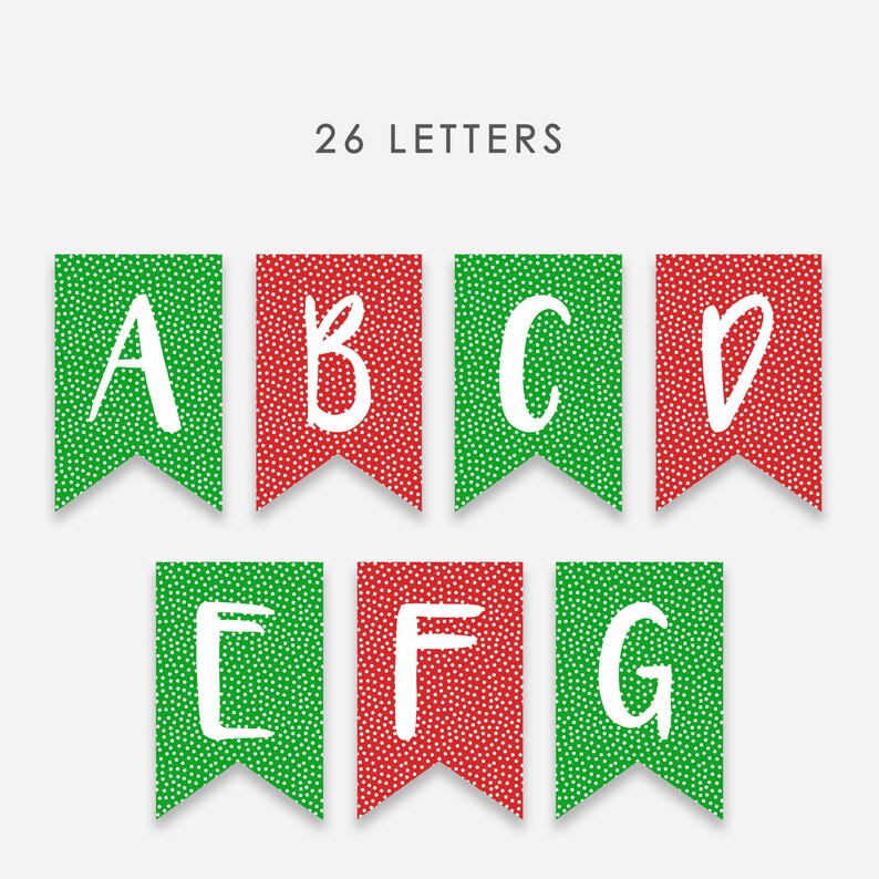 Printable Christmas Banner Alphabet A-Z Christmas Banner | Etsy