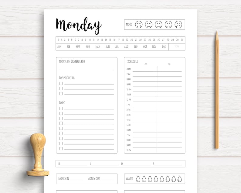 Agenda Download | Dag Planner Pdf | Dagplanner - Etsy Nederland