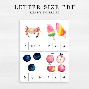 Count and Clip Cards 1-10 | Printable Montessori Number Work - Etsy