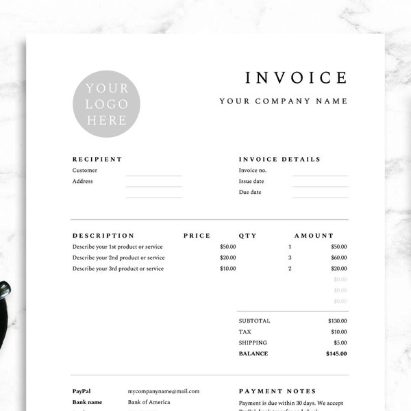 Invoice - Etsy