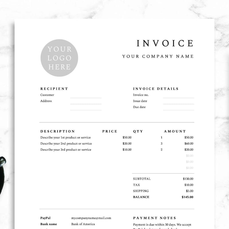 Invoices Notes - Etsy