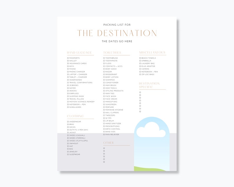 Canva Packing List Template - Etsy