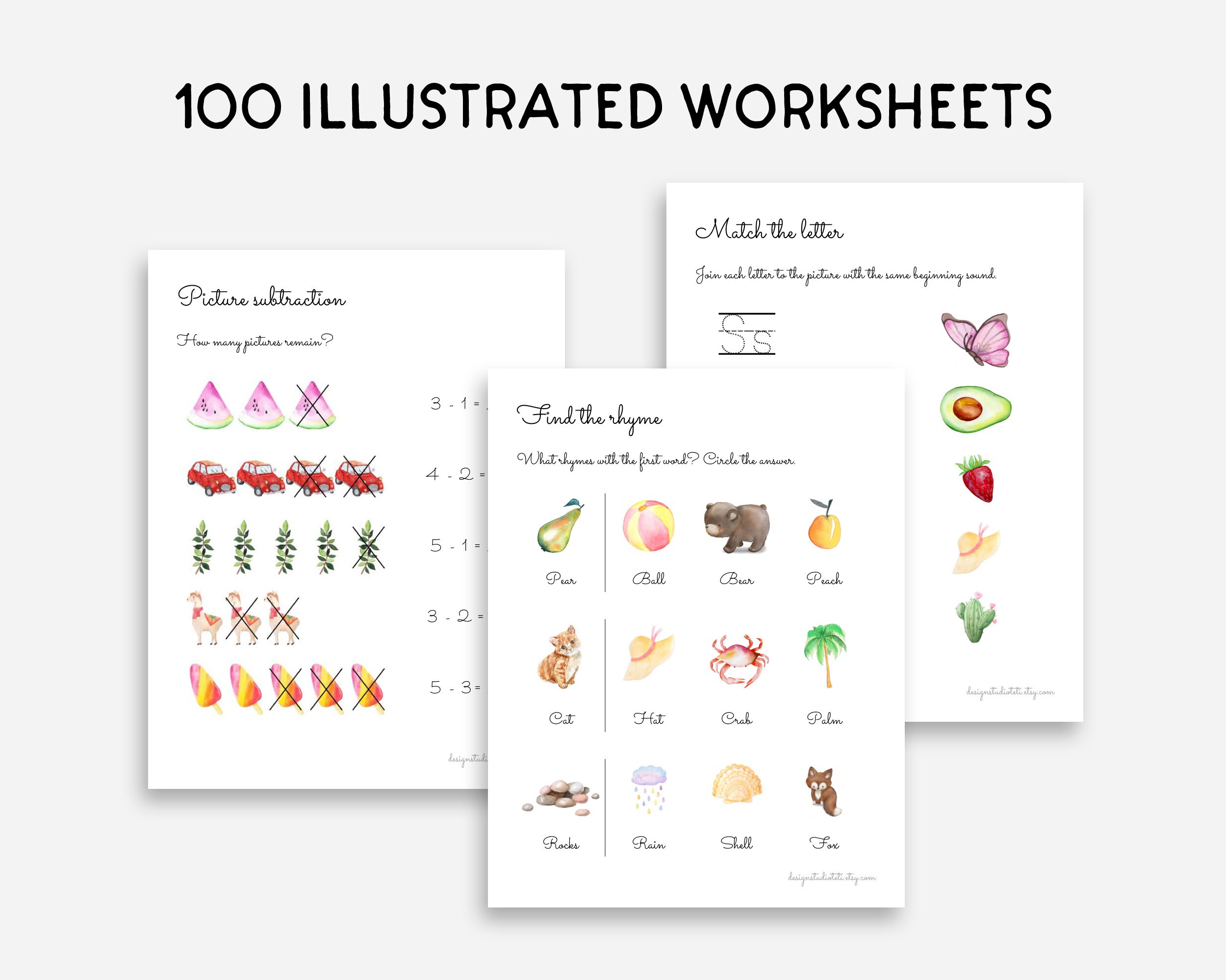 Pre-k + K Learning Bundle | 1000+ Pages | Montessori-friendly - Etsy