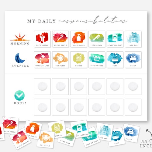 Printable Daily Responsibilities Chart - Etsy