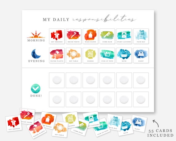 Printable Daily Responsibilities Chart | Etsy Canada