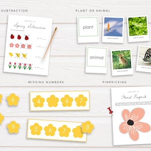 Kindergarten Worksheets Montessori Printable | Spring Bundle - Etsy