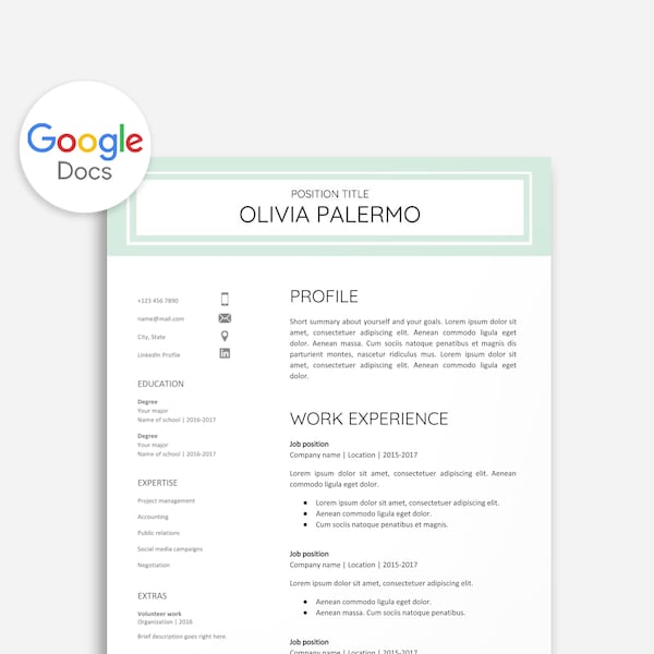 Google Docs Resume Slides - Etsy