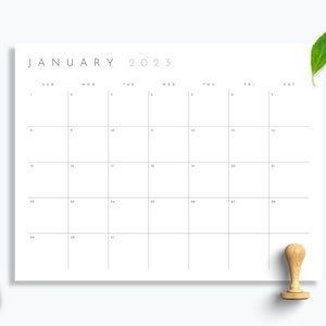 Printable 2023 Monthly Calendar Portrait Orientation Simple - Etsy