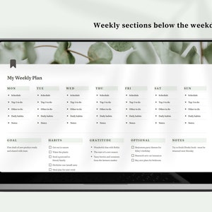 Notion Template Weekly Planner, Green Eucalyptus Aesthetic - Etsy