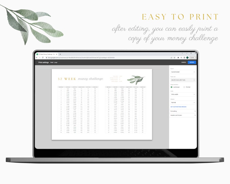 52 Week Money Saving Challenge Spreadsheet - Etsy