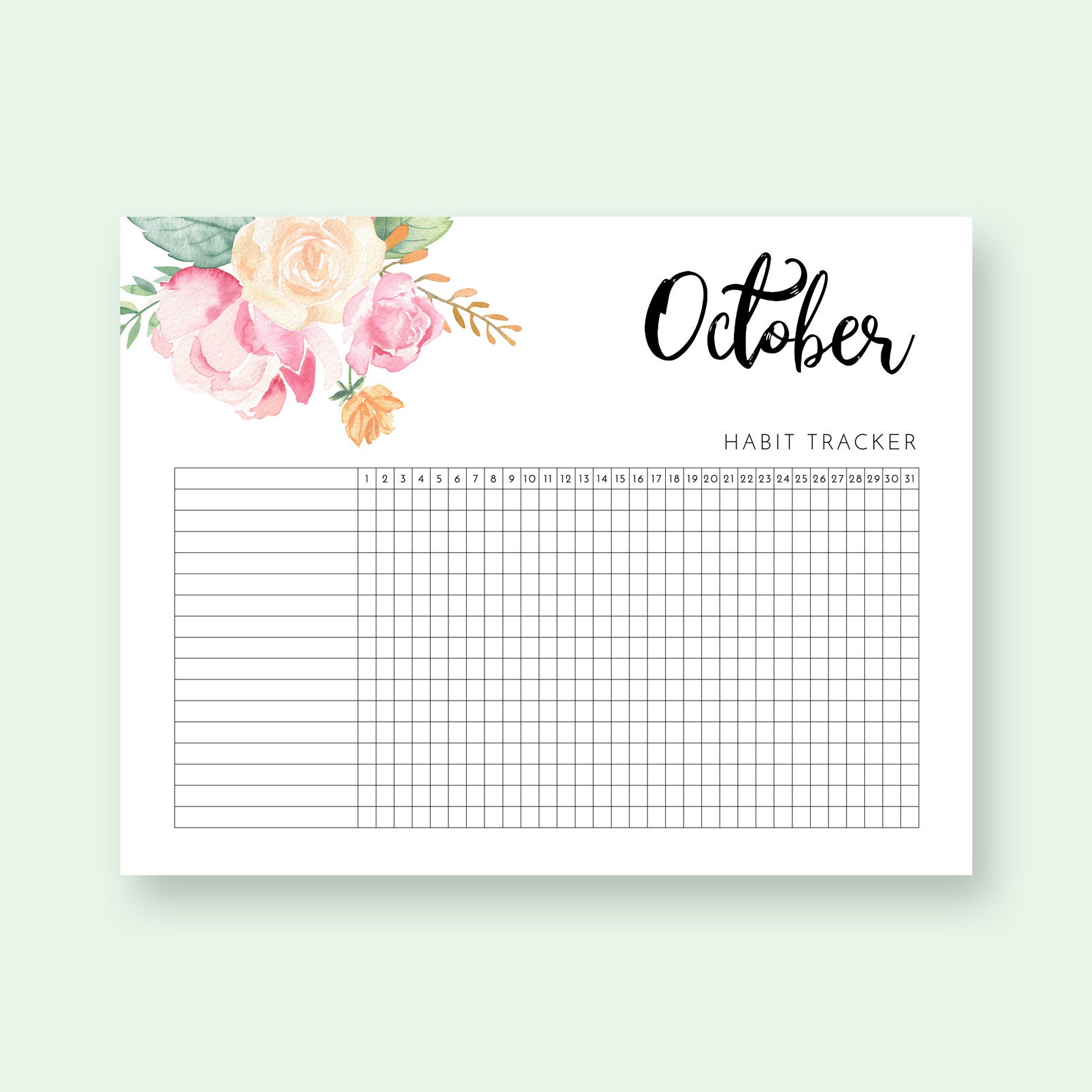 Daily Habit Tracker PRINTABLE, Habit Tracker Bullet Journal, Routine ...