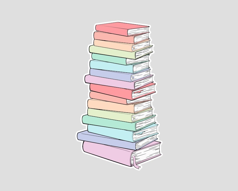 Book Stack Bookmark Printable - Etsy