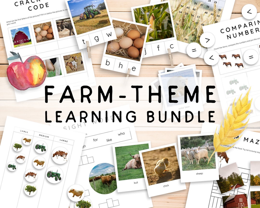 Printable Montessori Farm Theme Worksheets | Kindergarten Farm Animals ...