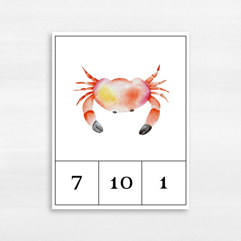 Count and Clip Cards 1-10 | Printable Montessori Number Work - Etsy