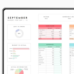 Budget Spreadsheet for Google Sheets, Monthly Budget Planner, Paycheck ...