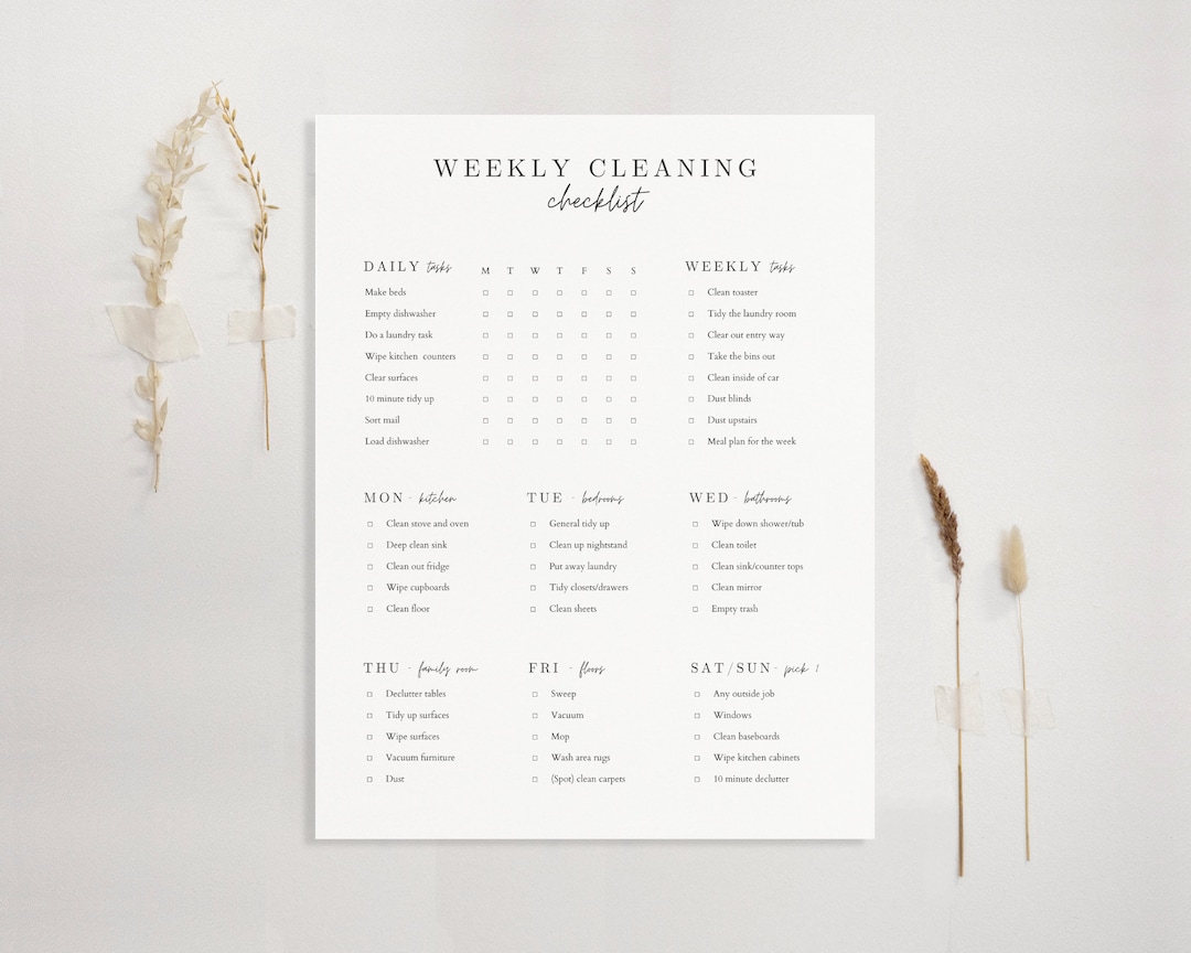 Cleaning Schedule Editable Canva Google Slides - Etsy