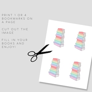 Book Stack Bookmark Printable - Etsy