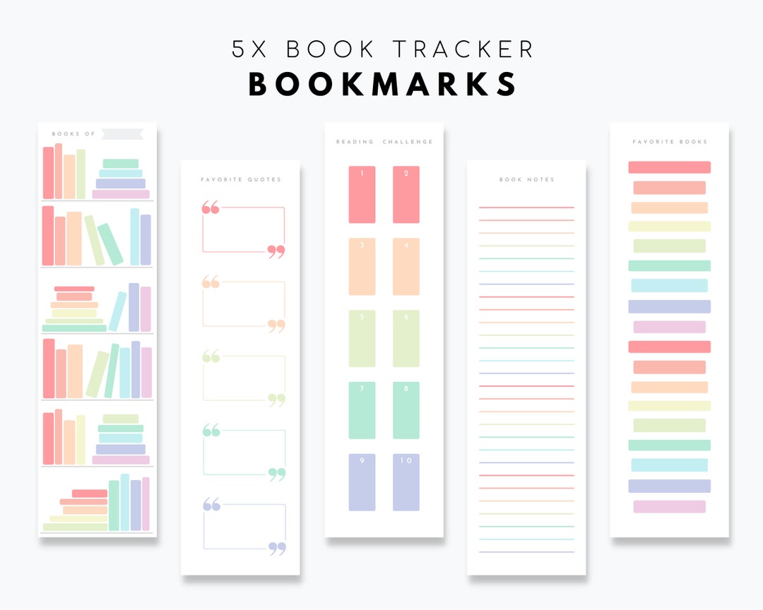 Book Tracker Bookmark Printable - Etsy
