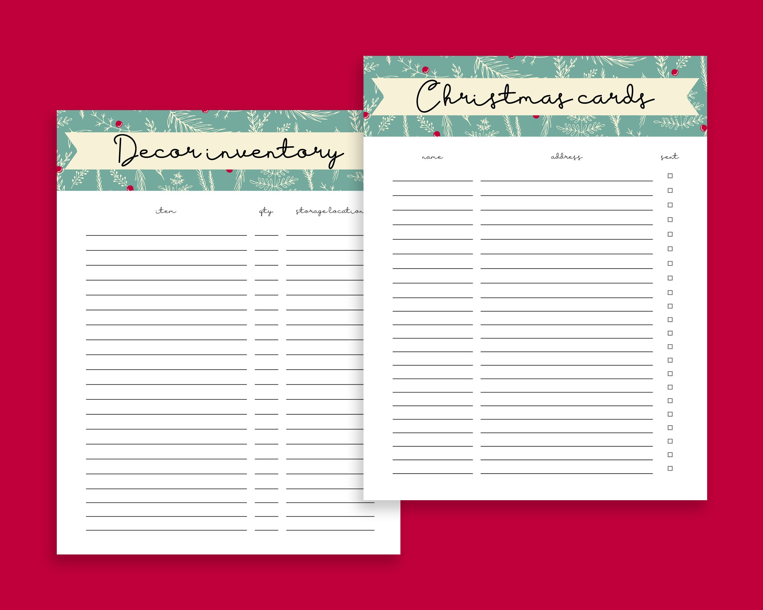 Christmas Planner Printable, Christmas Organizer, Holiday Planner ...