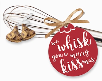 Printable We Whisk You a Merry Kissmas Tag Teacher Gift Tag - Etsy