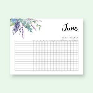 Daily Habit Tracker PRINTABLE, Habit Tracker Bullet Journal, Routine ...