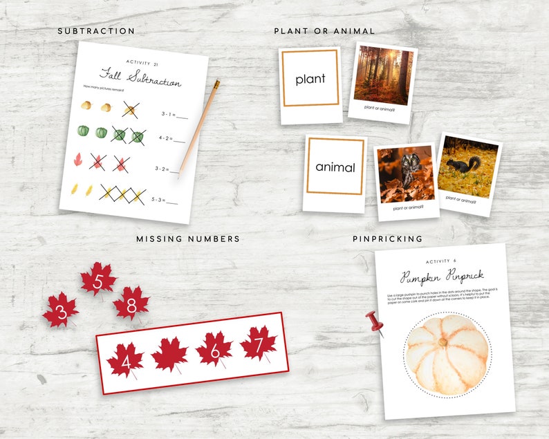 Autumn Montessori Printable Fall Bundle Preschool - Etsy