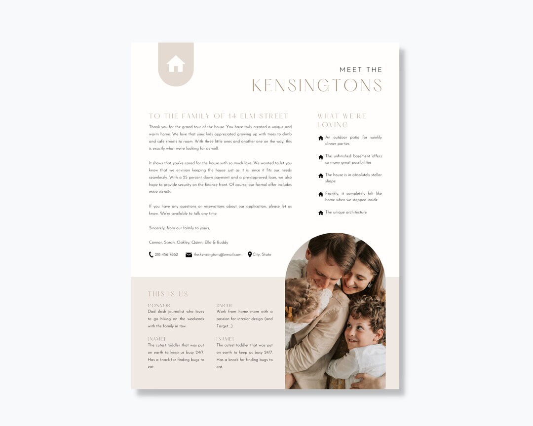 Canva Home Offer Letter Template - Etsy