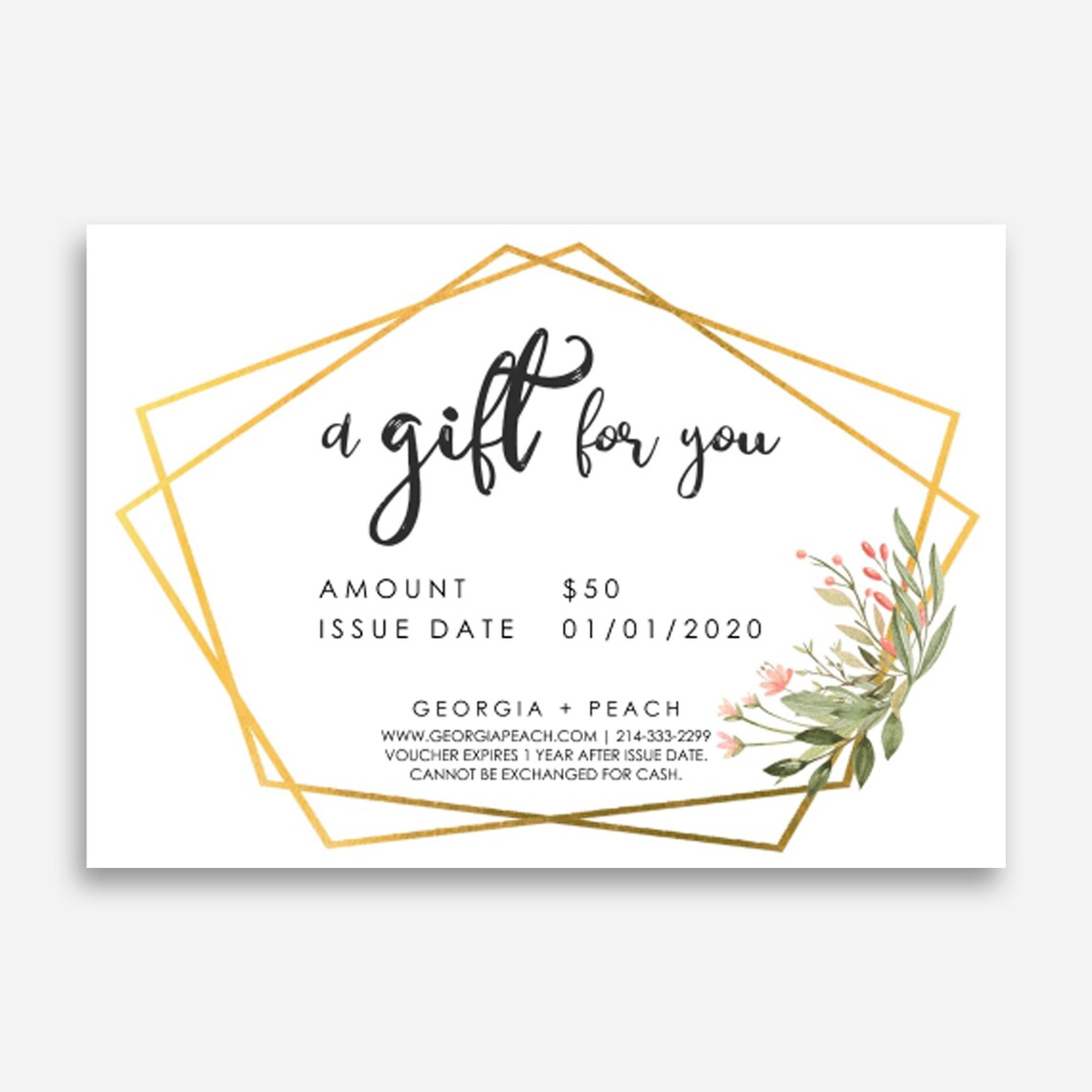 Gift Certificate Template Editable Gift Certificate Template - Etsy