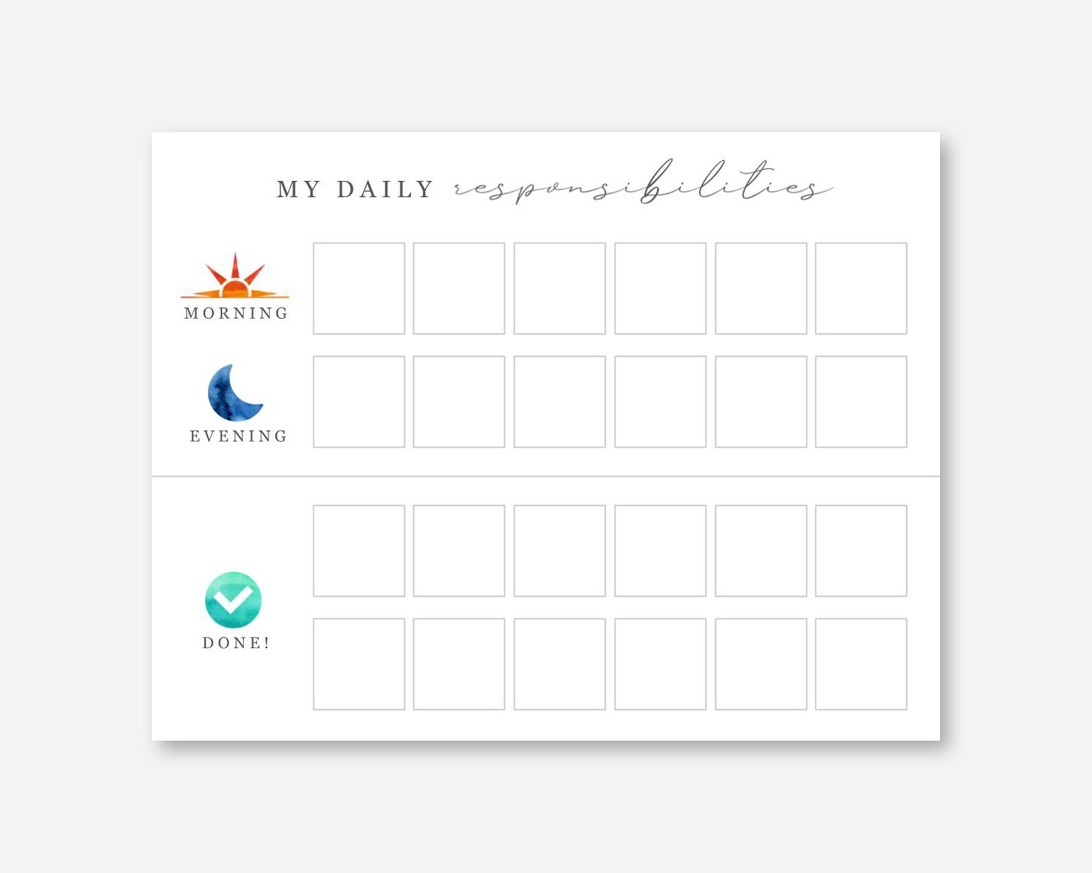 Printable Daily Responsibilities Chart - Etsy Canada