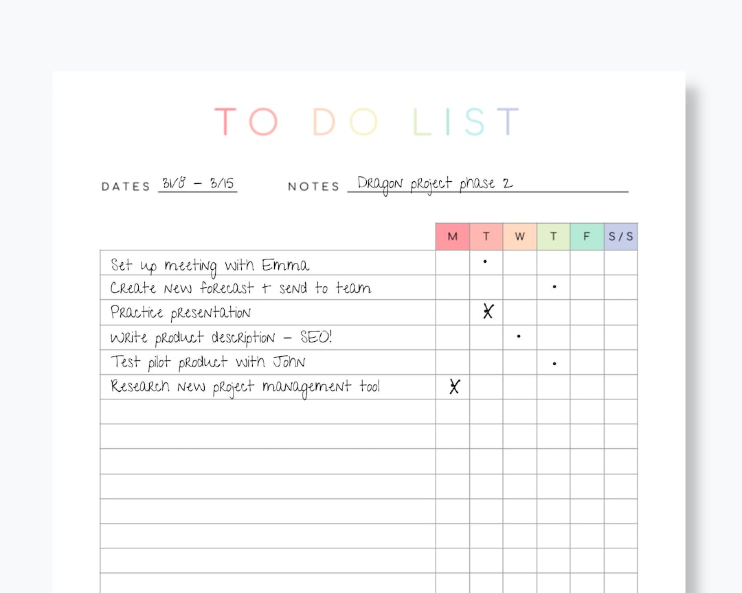 Alastair Method to Do List Bullet Journal - Etsy