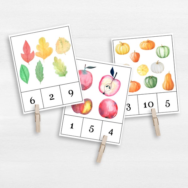 Count and Clip Cards - Etsy