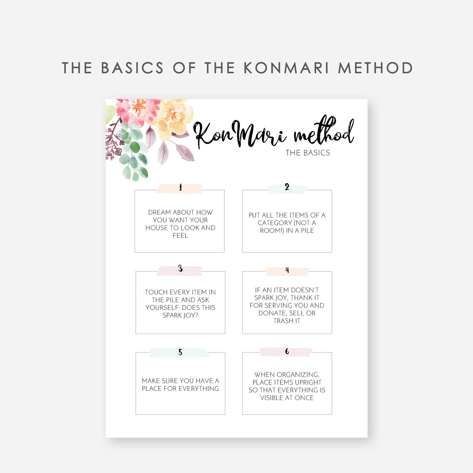 Konmari Decluttering Printable | Konmari Printable | Marie Kondo ...