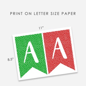 Printable Christmas Banner Alphabet A-Z, Christmas Banner Printable ...