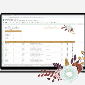 Wedding Planning Spreadsheet | Floral - Etsy