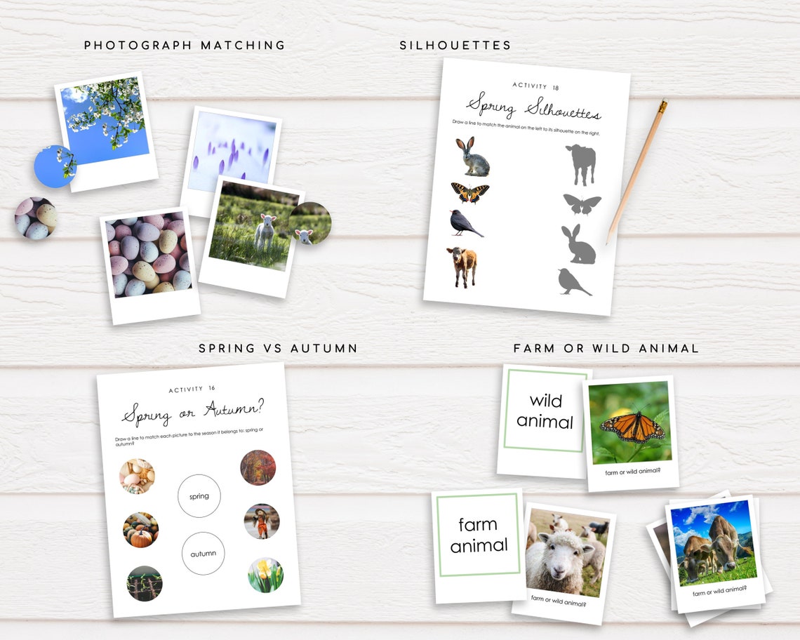 Kindergarten Worksheets Montessori Printable Spring Bundle - Etsy