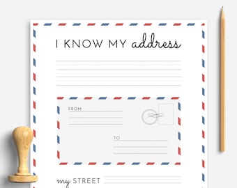 Address Tracing Sheet, I Know My Address, Address Worksheet, Address ...