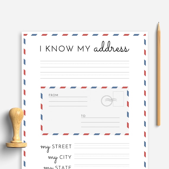 My Address Worksheet Printable | Etsy