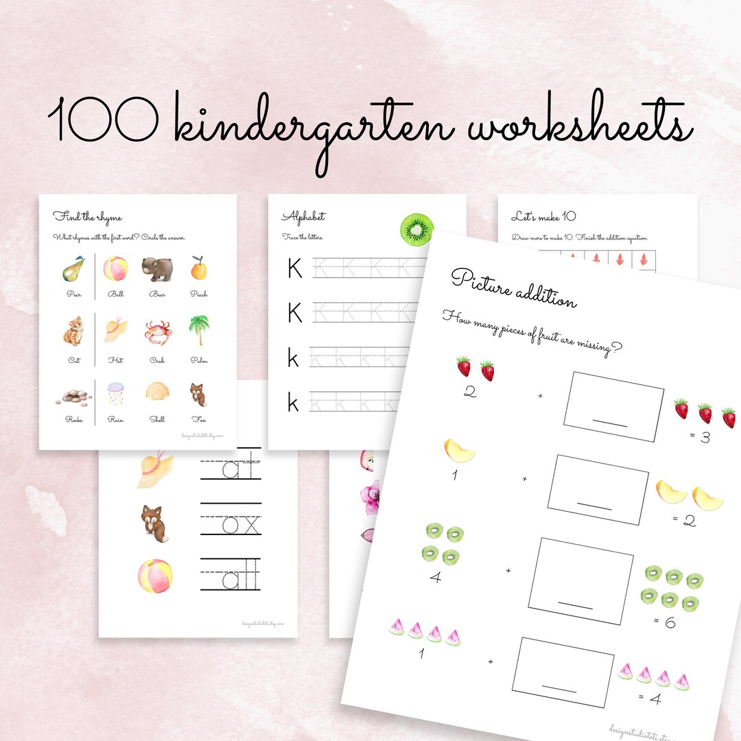 100 KINDERGARTEN WORKSHEETS, Printable Worksheets Kindergarten ...