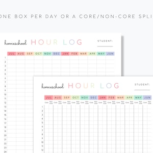 Homeschool Hour Log Printable - Etsy