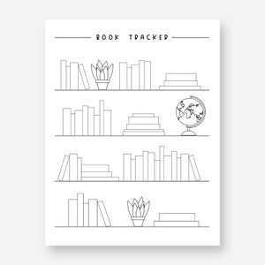 Bookshelf Reading Tracker Printable, to Read List, Book Tracker, Bullet ...