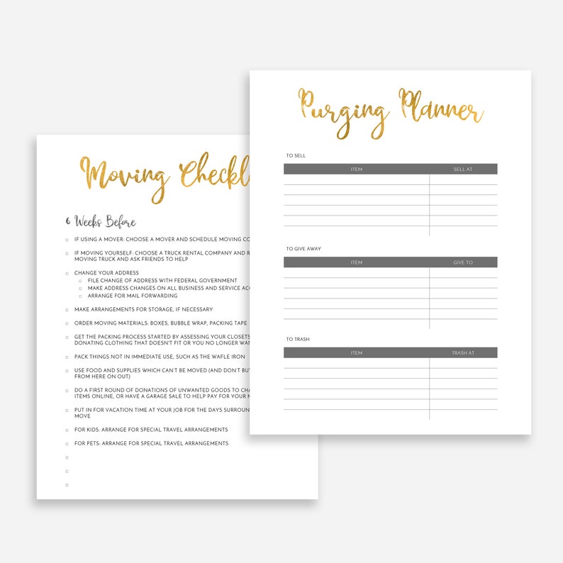 Printable Moving Planner Moving Planner Printable Moving - Etsy