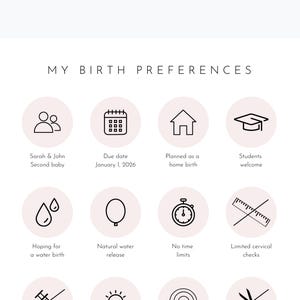 Visual Birth Plan Template for Canva - Etsy