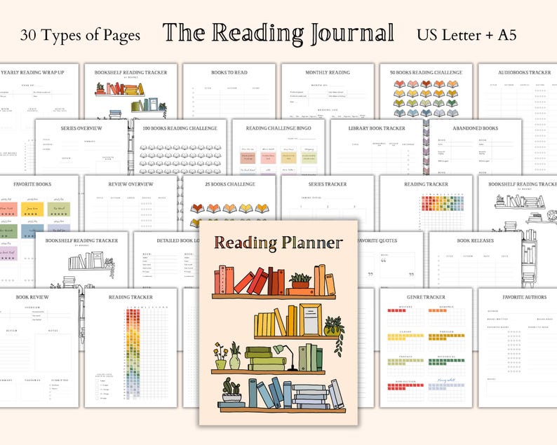 Reading Journal Printable - Etsy UK