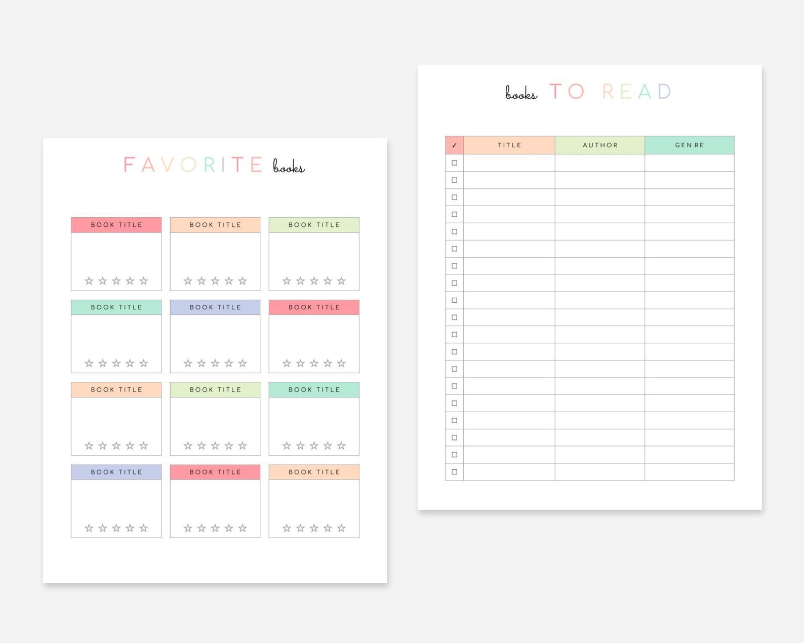 Reading Planner Printable Printable Reading Journal - Etsy