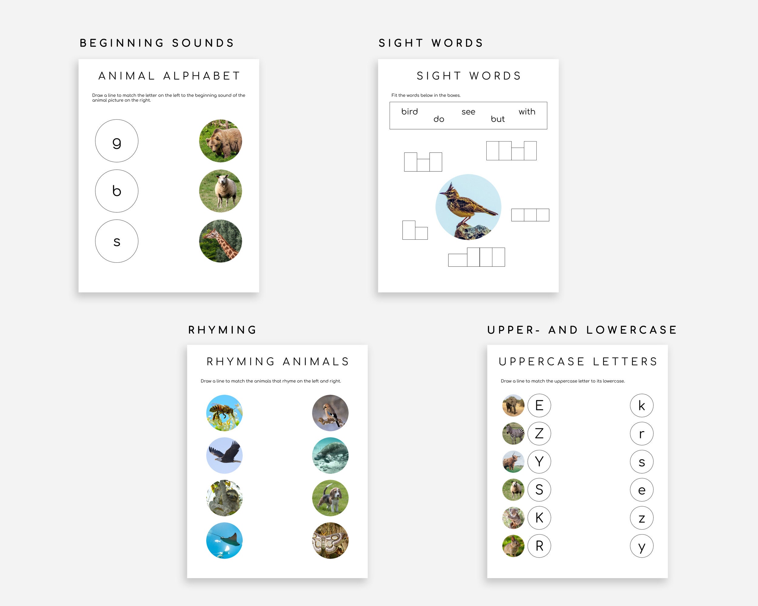 60 Montessori Worksheets Ages 3-6 Preschool Pre-k and | Etsy