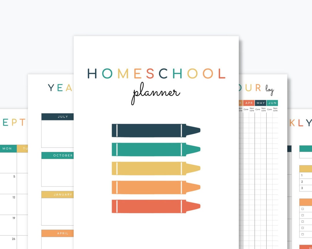 Homeschool Planner 2023 2024 2025 90 Pages Bold Colors - Etsy