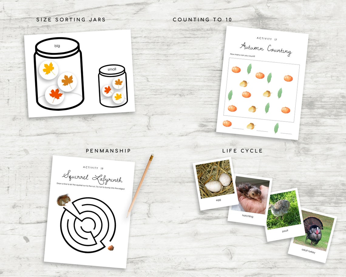 Autumn Montessori Printable Fall Bundle Preschool - Etsy